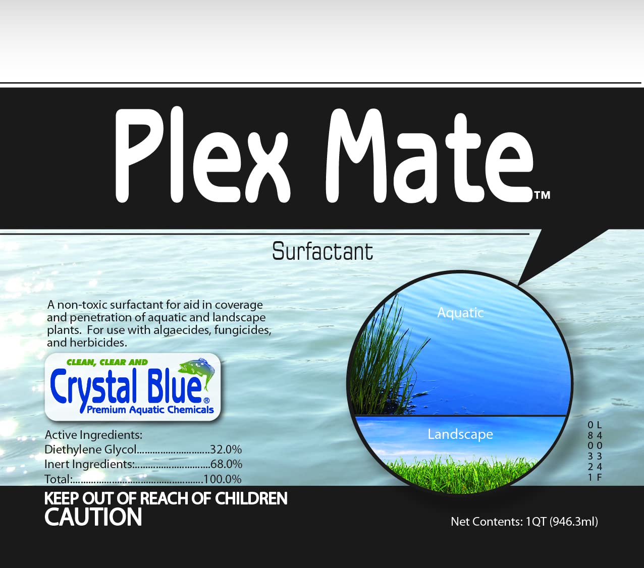 Plex Mate Aquatic Surfactant for Herbicides β Quart- Non-Ionic, Increase Product Coverage, Increase Product Penetration, Increase Product Effectiveness