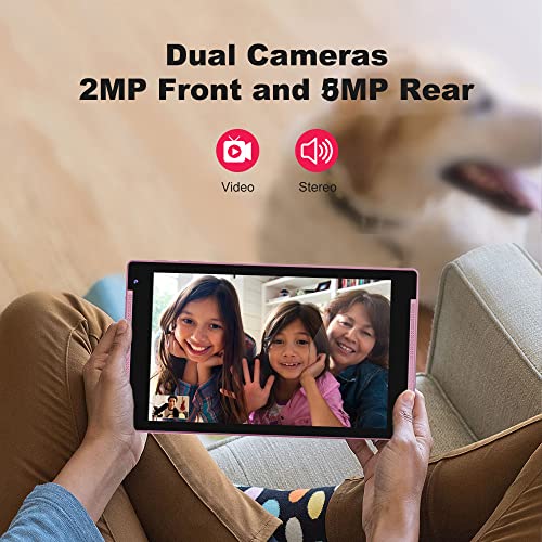 TJD Android 12 Tablets,10.1 inch Tablet PC, 4GB RAM 64GB ROM 512GB MicroSD, FHD IPS Display, Dual Camera, Double Stereo Speakers, Wi-Fi5.0/2.4, Bluetooth5.0, (Pink)