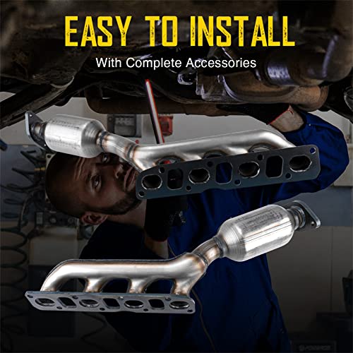 KAX 2 PCS Catalytic Converter Stainless Steel Replacement for Titan 5.6L 2004-2015 (EPA Compliant)
