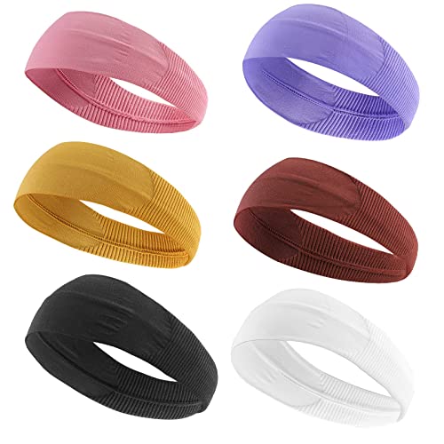 ONEYE Wide Workout Headbands for Women Men Non Slip Sport Sweatbands Solid Yoga Hairband High Elastic Moisture Wicking Headband