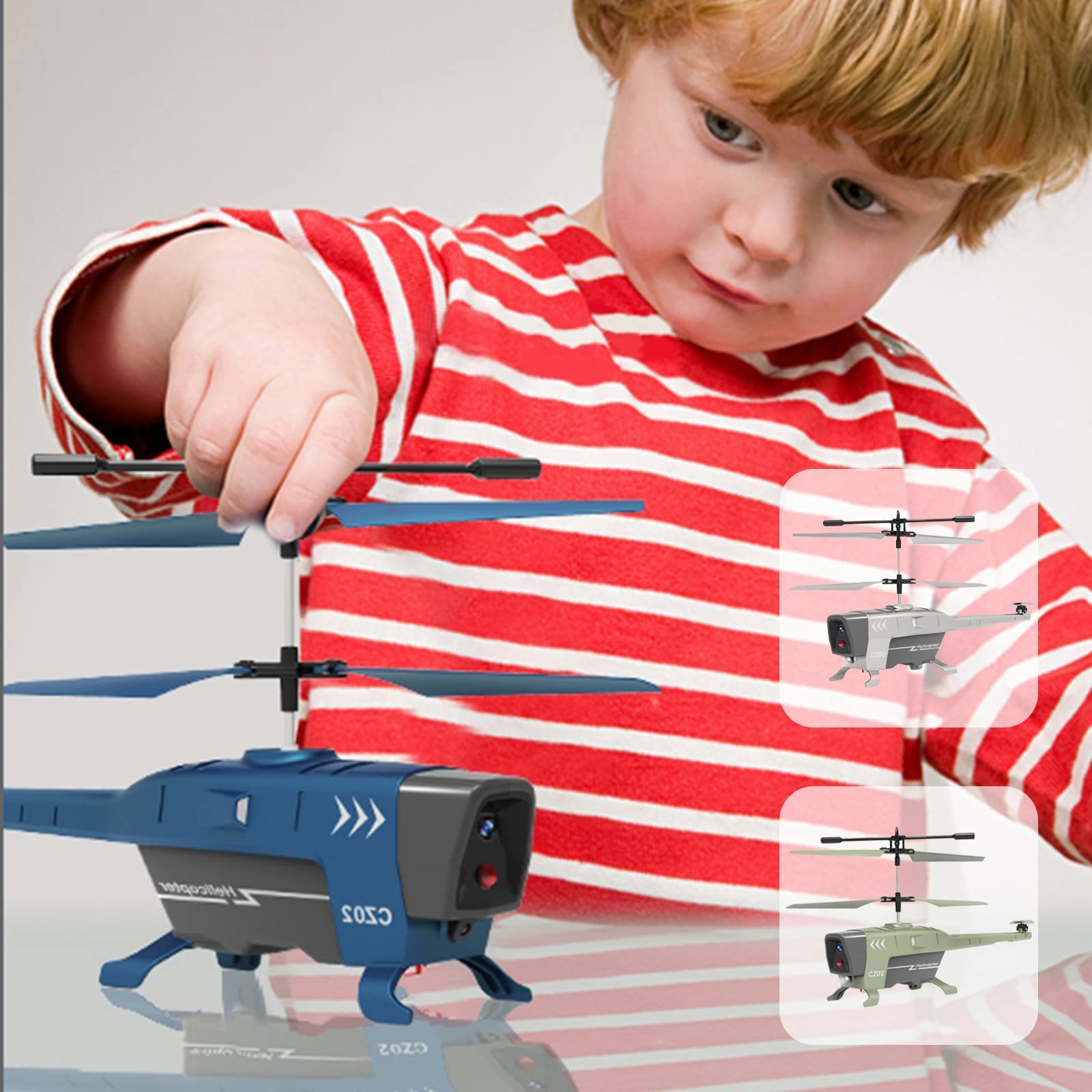RC Helicopter Toys for Kids, Induction Obstacle Avoidance Helicopter, Remote Control Helicopter for Adults, One Key Take Off/Landing, Auto-Hovering, Helicopter Gift for Boys Girls (Green)