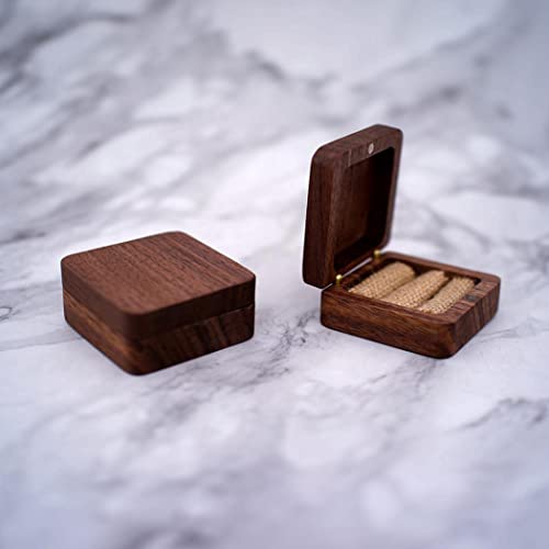 Wooden Ring Box, Ring Bearer Box, Retro Ringbearer Box, Jewelry Storage Holder, Wedding Ring Holder Gift for Wedding Ceremony Proposal for Wedding Engagement, Style1 ( Color : Engraving: We Do )