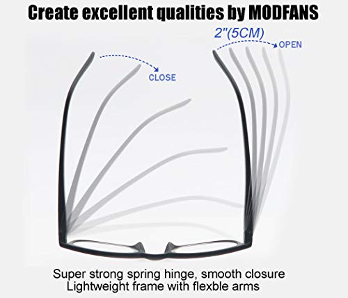 MODFANS Women Reading Glasses 1.75 4 Pair Stylish Ladies Readers with Comfort Spring Hinge Pattern Design Pouch Included