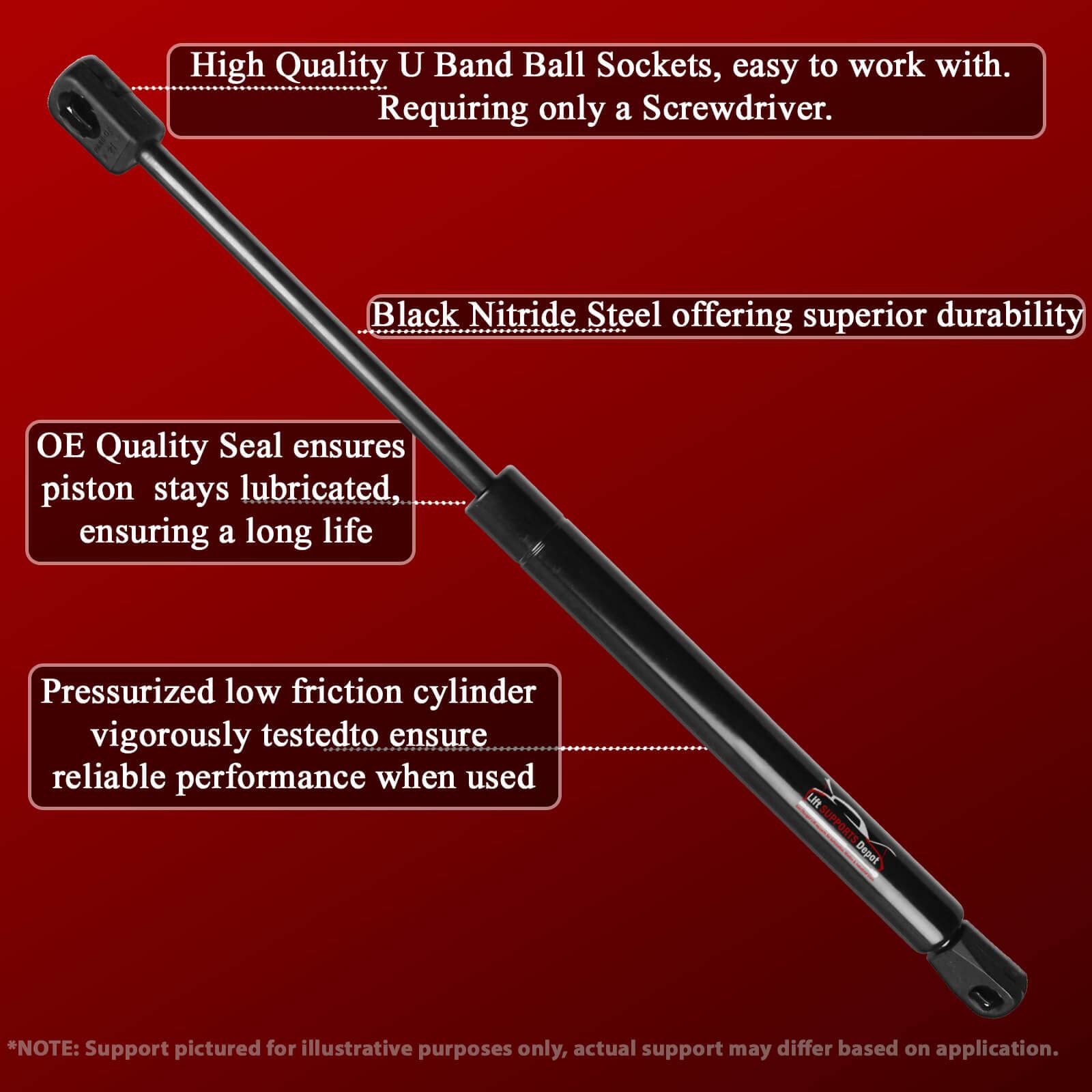 Lift Supports Depot Qty (2) Compatible With Pro Lift II & III Hot Tub Supports 60 lbs Spring Replaces # 74034 Shocks Struts