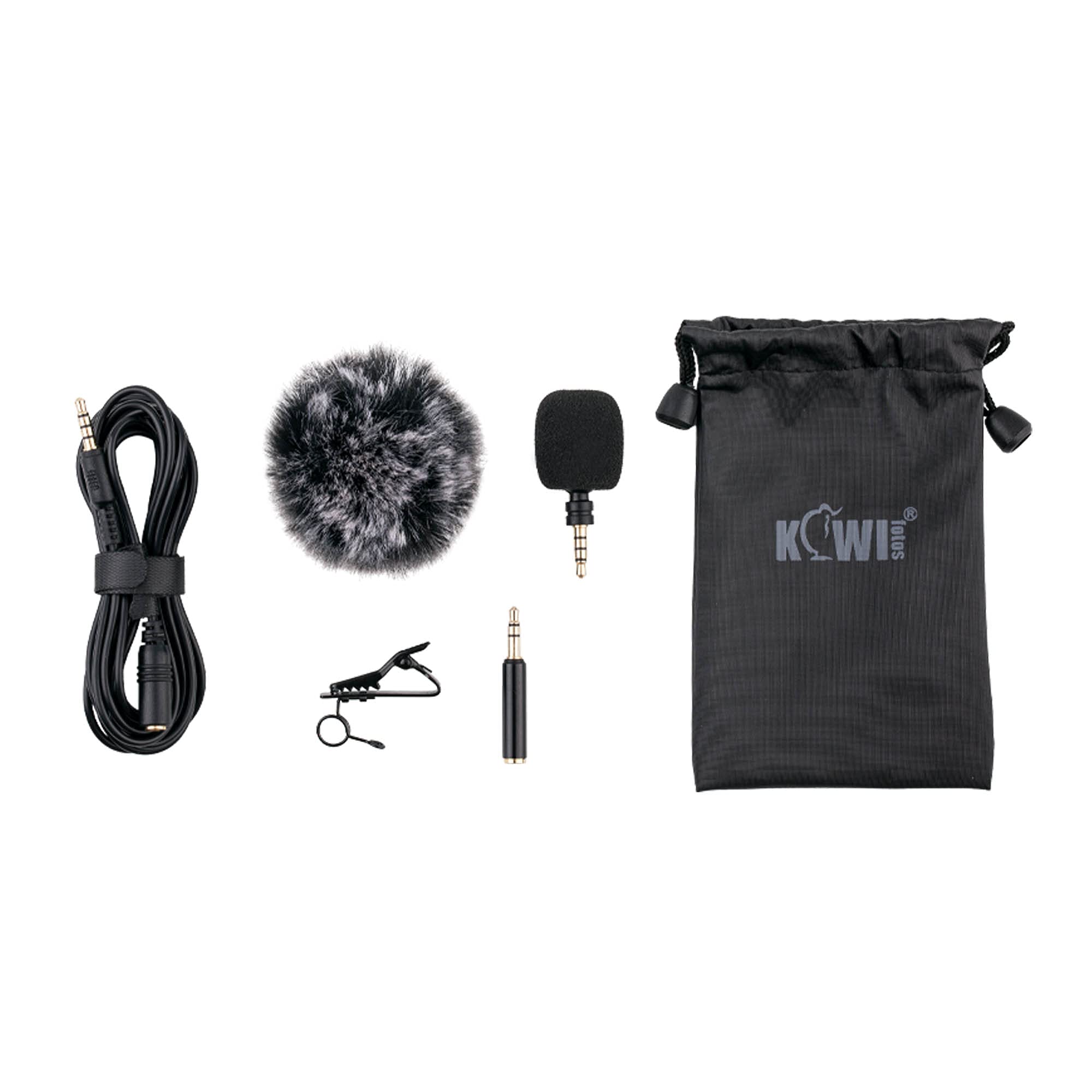 Lavalier Lapel Microphone with 3.5mm TRRS to 3.5mm TRS Jack, 6.6ft Uni-directional Condenser Mic for Live Streaming, Video Shooting, Zoom Meeting, Collar Clip on Mic for Smartphone, Laptop & Cameras