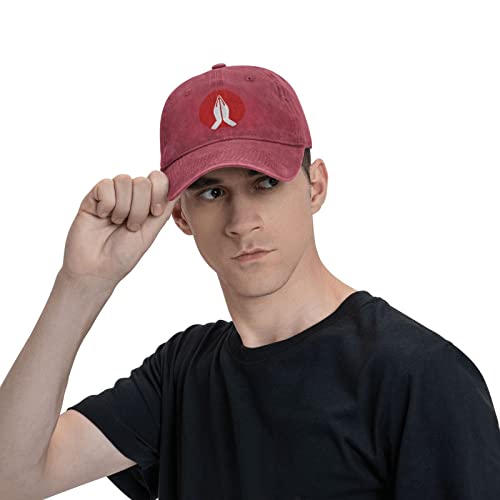 Namaste-Keyword-Tool-Food-Yoga Cowboy Hat Womens Baseball Cap Adjustable Casual Trucker Hats Sunhat Red