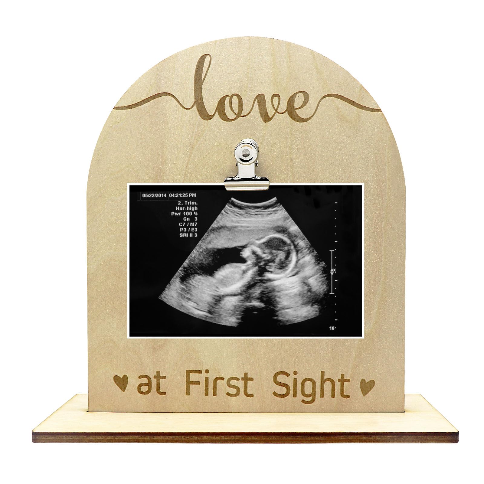 Sonogram Picture Frame, Keepsake Baby Ultrasound Frame,Love at First Sight,String Art Slat Wood Photo Frame,Pregnancy Announcements Gender Reveal Gifts for Expectant Parents, Grandparents (Love 2)