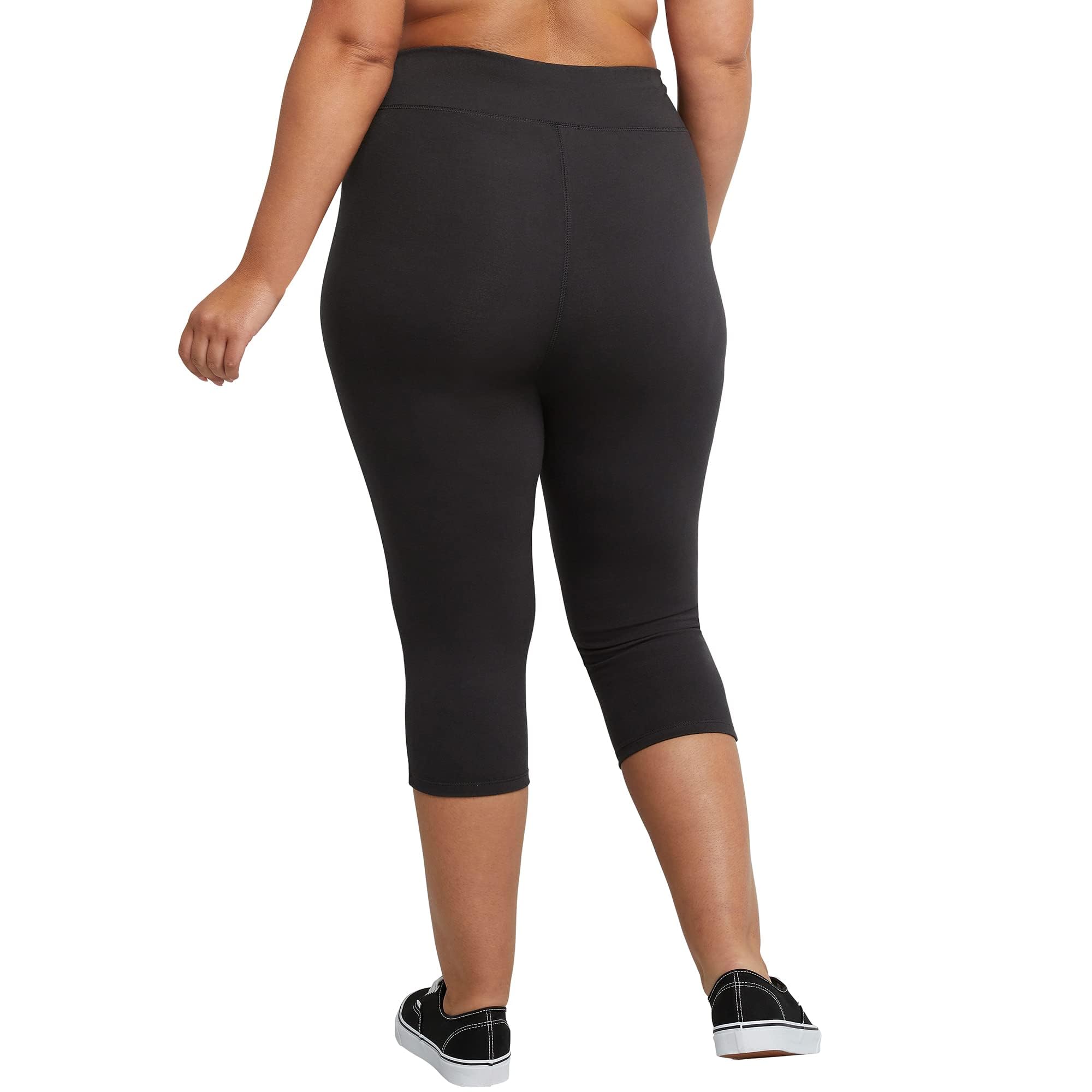 JUST MY SIZE womens Capri athletic leggings, Black, 3X US