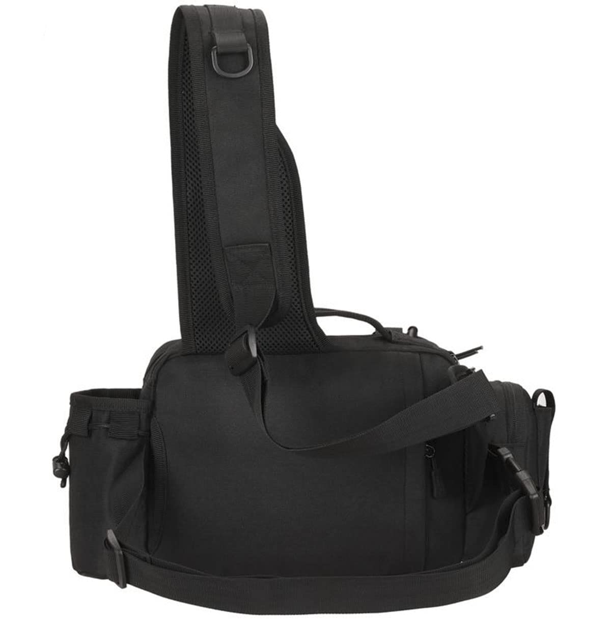 Multipurpose Sling Fishing Tackle Bag Waist Pack Tactical Chest Bag Admin Pouch Fishing Fanny Pack and Tackle Storage Hip Bag Cross Body Sling Pack (Black)