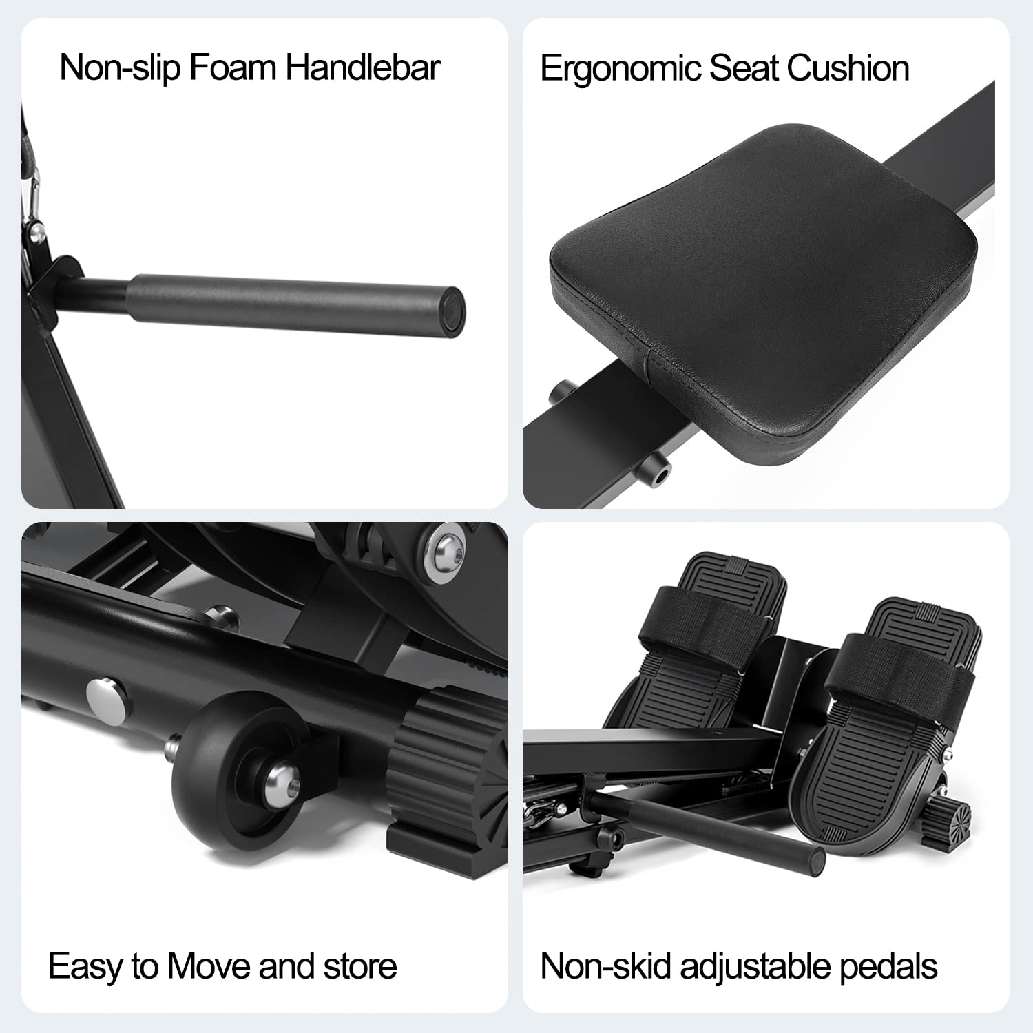 Rowing Machine Compact Rower with 3 Adjustable Resistance Levels, 2023 Revolution New Row Machine with LCD Display, 300 LBS Weight Capacity Foldable Rower for Home Office Use - Smooth & Quiet