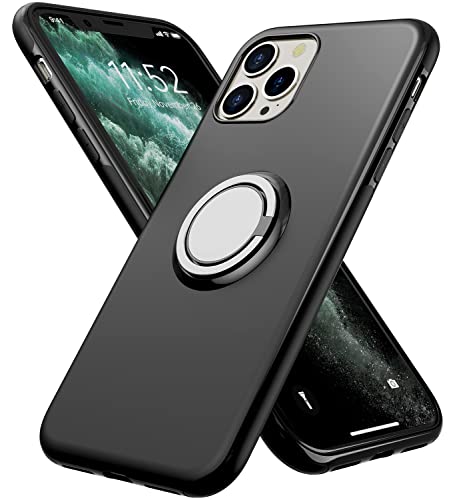 Magnetic Case for iPhone 11 Pro Back Support Magnetic Car Mount, [Invisible Built-in Metal Plate] Ultra Thin Soft TPU Shockproof Anti-Scratch 360 Protective Cover for Apple iPhone 11 Pro Black