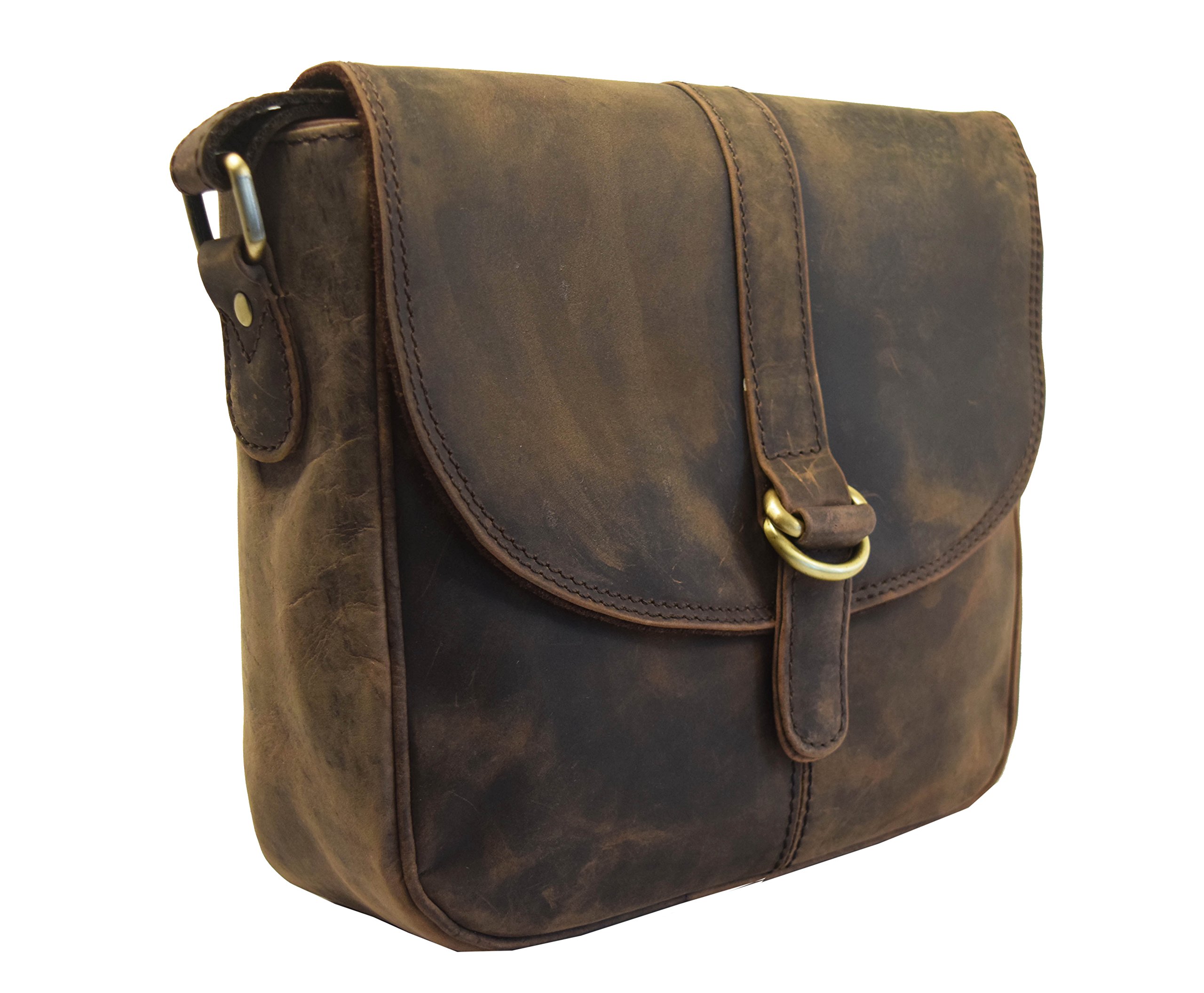 kk's leather Women's KK's 10" Inch Vintage Genuine Leather Tote Shoulder Bag Handbag Upgraded Version