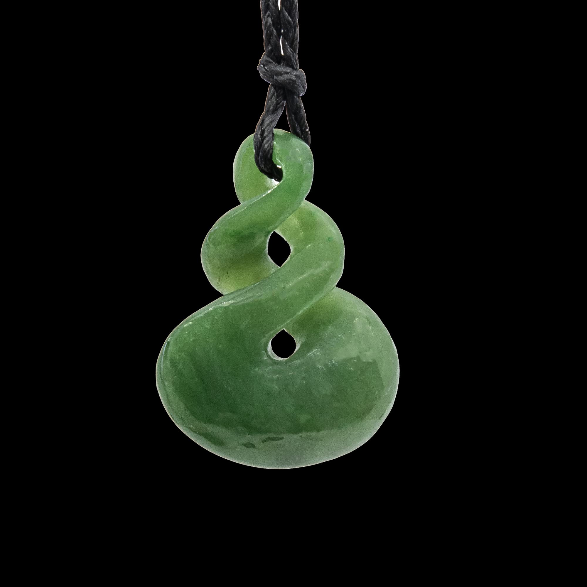 New Zealand Maori Inspired Jade Pikorua Double Twist Necklace