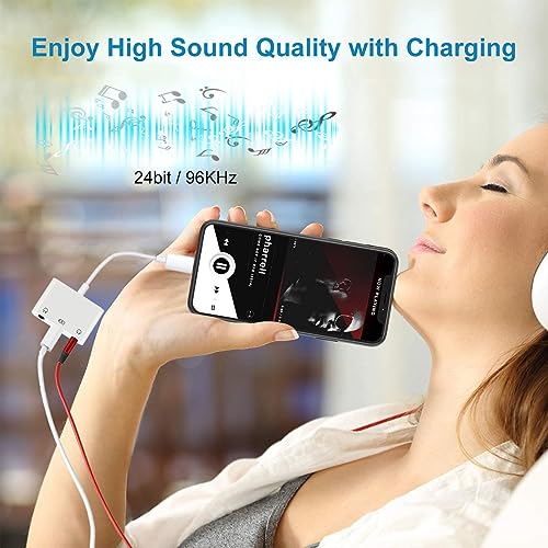 USB C to 3.5mm Headphone Splitter and Charger Adapter 3 in 1 USB C to Dual Earphone Jack with PD 60W Fast Charging Dongle Compatible with iPhone 15, iPad Pro, Samsung, Google Pixel