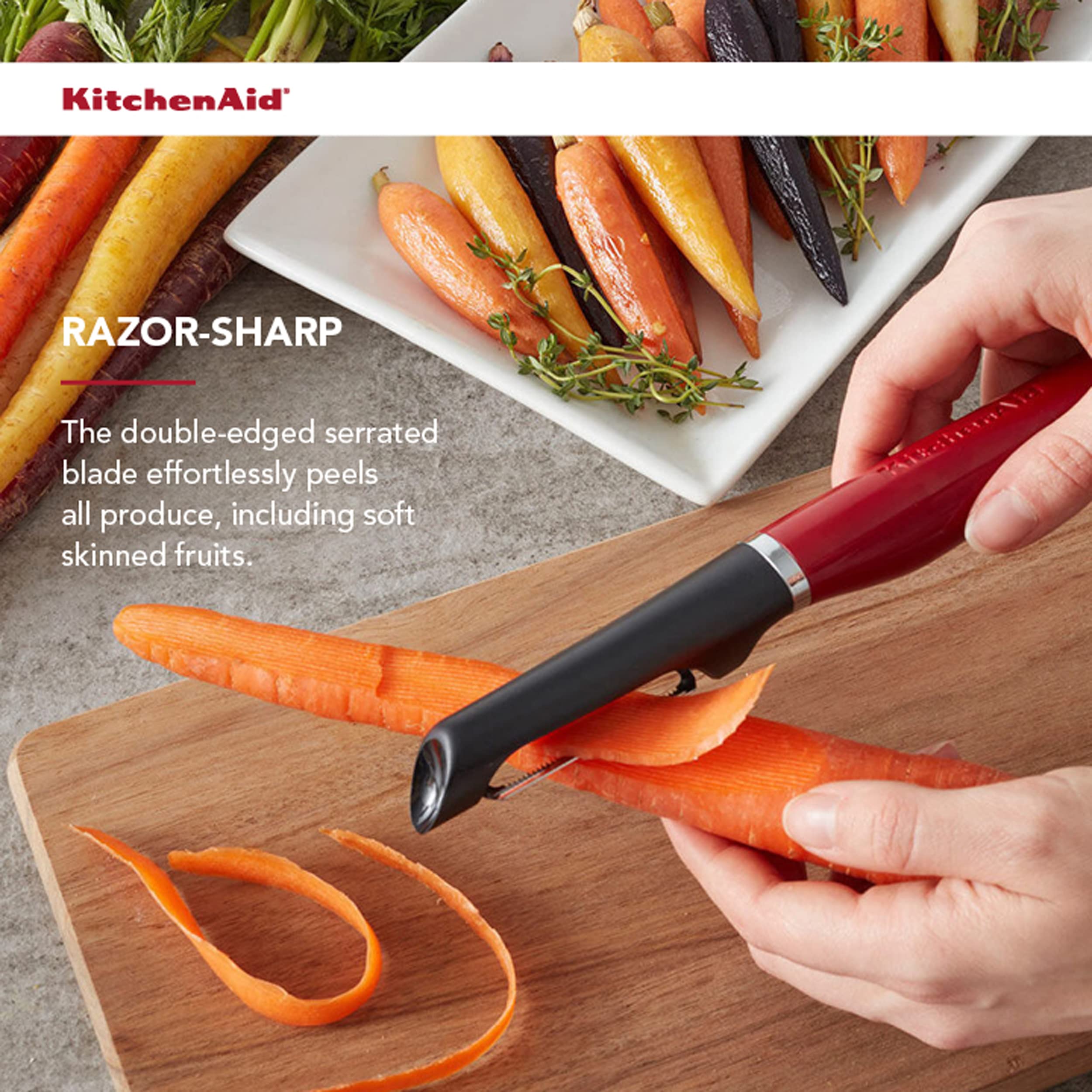 KitchenAid Gourmet Euro Peeler, 8.7-Inch, Red