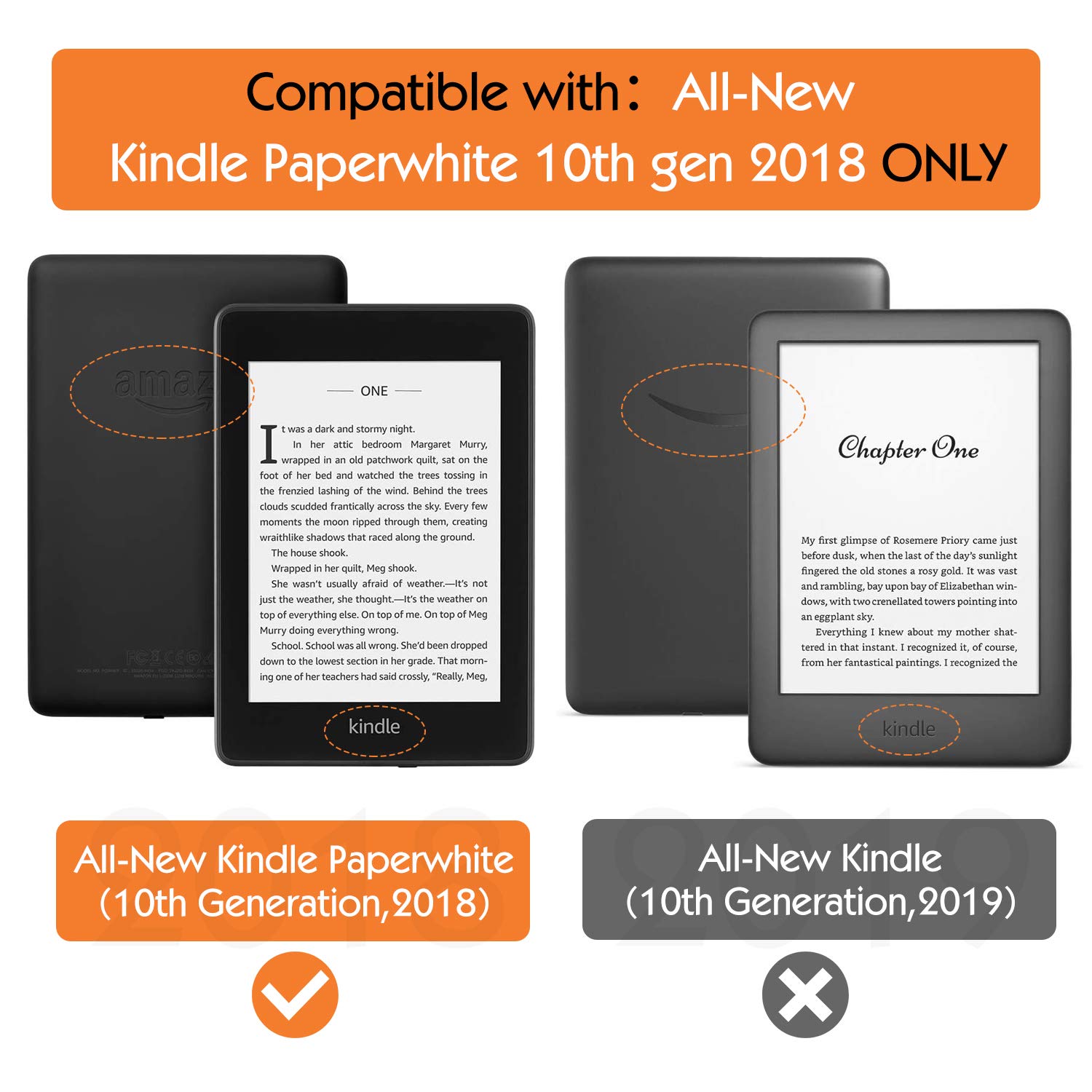 MoKo Case Fits 6" Kindle Paperwhite (10th Generation, 2018 Releases), Thinnest Lightest Smart Shell Cover with Auto Wake/Sleep for Amazon Kindle Paperwhite 2018 E-reader - Black
