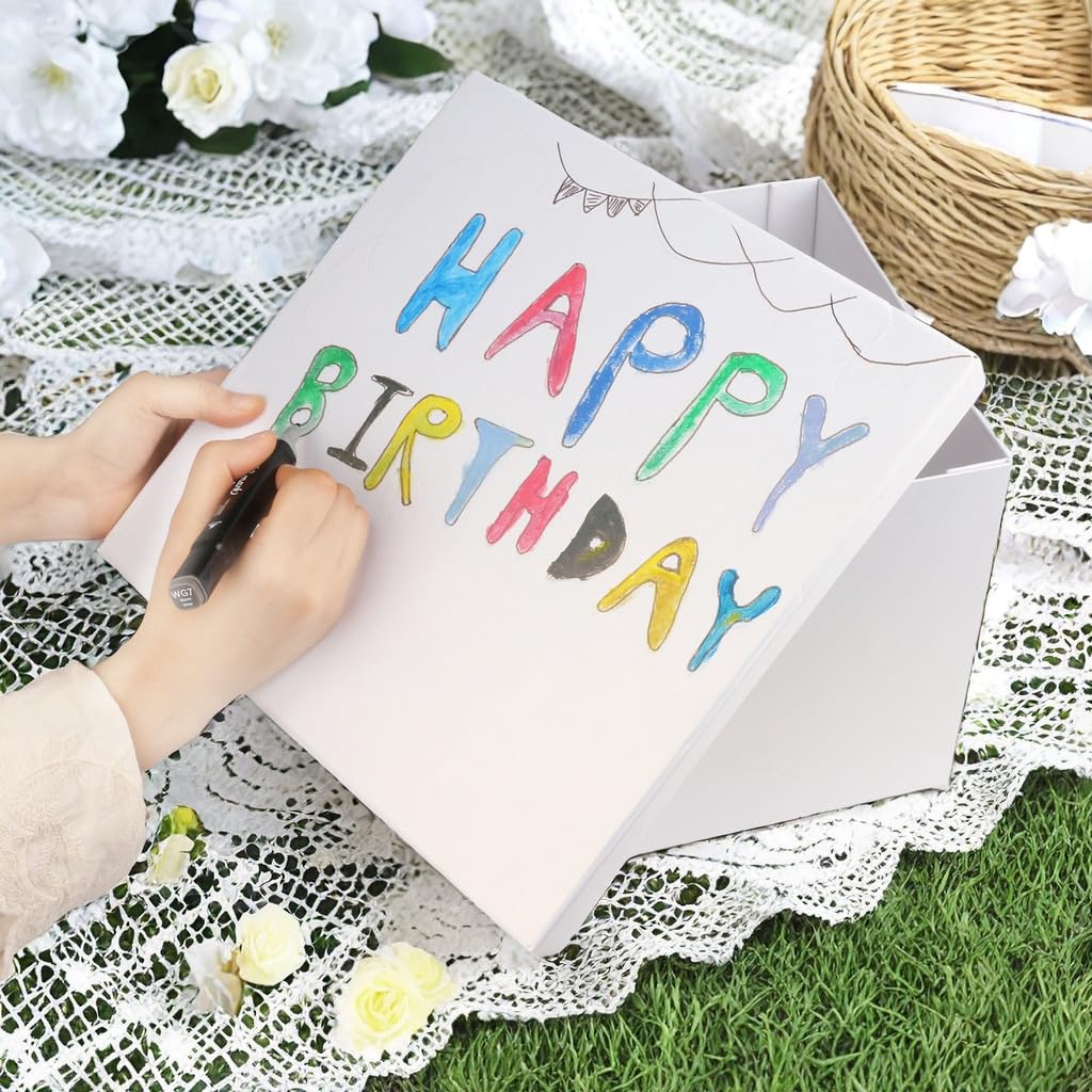 YINUOYOUJIA Large Gift Box 12x12x10 Inches,White Gift Boxes for presents,Birthday Gift Box,Present box Gift Box Packaging for Valentine's Day,Mother's Day,Christmas,Anniversariesā¦