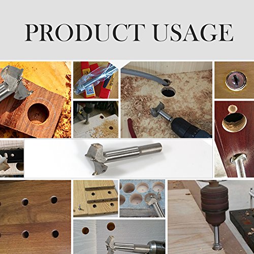 Woodworking Forstner Drill Bits Sets, HEHEINC 17 PCS Carbon High Speed Steel Wood Working Hole Cutter Titanium Coated Wood Boring Hole Drilling Sets with Round Shank 15mm-38mm