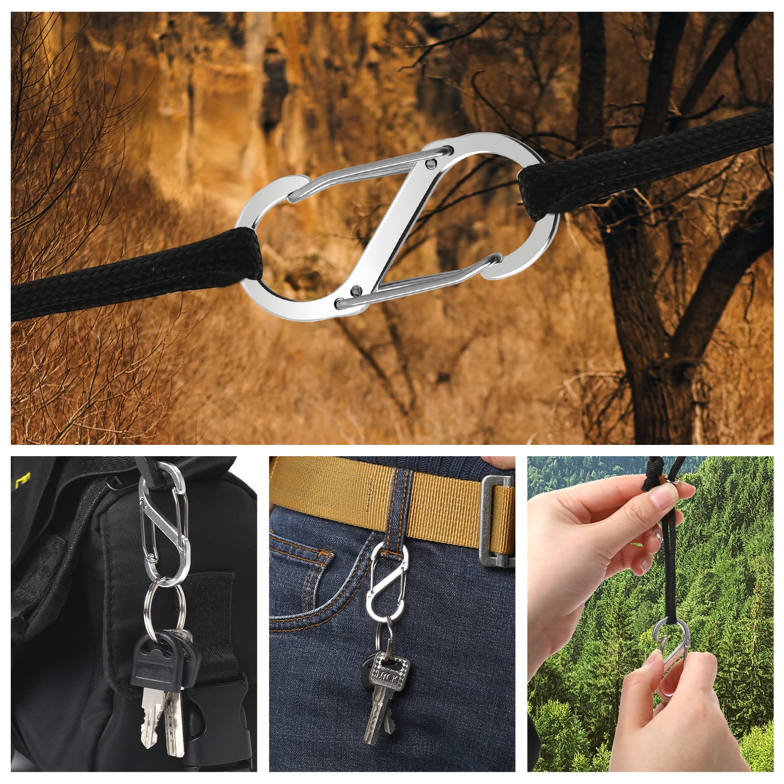 Vin Beauty 6 PCS Flag Pole Clips Snap Hooks, Flagpole Accessory, Flag Clips for Flagpole Rope, Flagpole Attachment to Attach Flag Grommets to Flagpole Rope