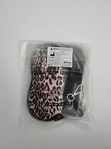 MoKo Eyeglasses Case, (2 Pack) Soft Zippered Neoprene Sunglasses Pouch Protective Eyewear Case Bag with Clip for Men and Women, Black and Leopard
