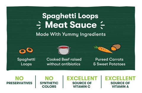Kidfresh Spaghetti Loops Meat Sauce, Made with Hidden Veggies and No Artificial Ingredients, Frozen Kid's Meal, 7oz (1-Pack)