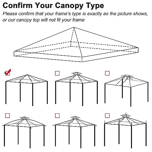 Yescom 117"x117" Canopy Top Replacement Y0049707 Red for Smaller 10'x10' Single-Tier Gazebo Cover Patio Garden Outdoor