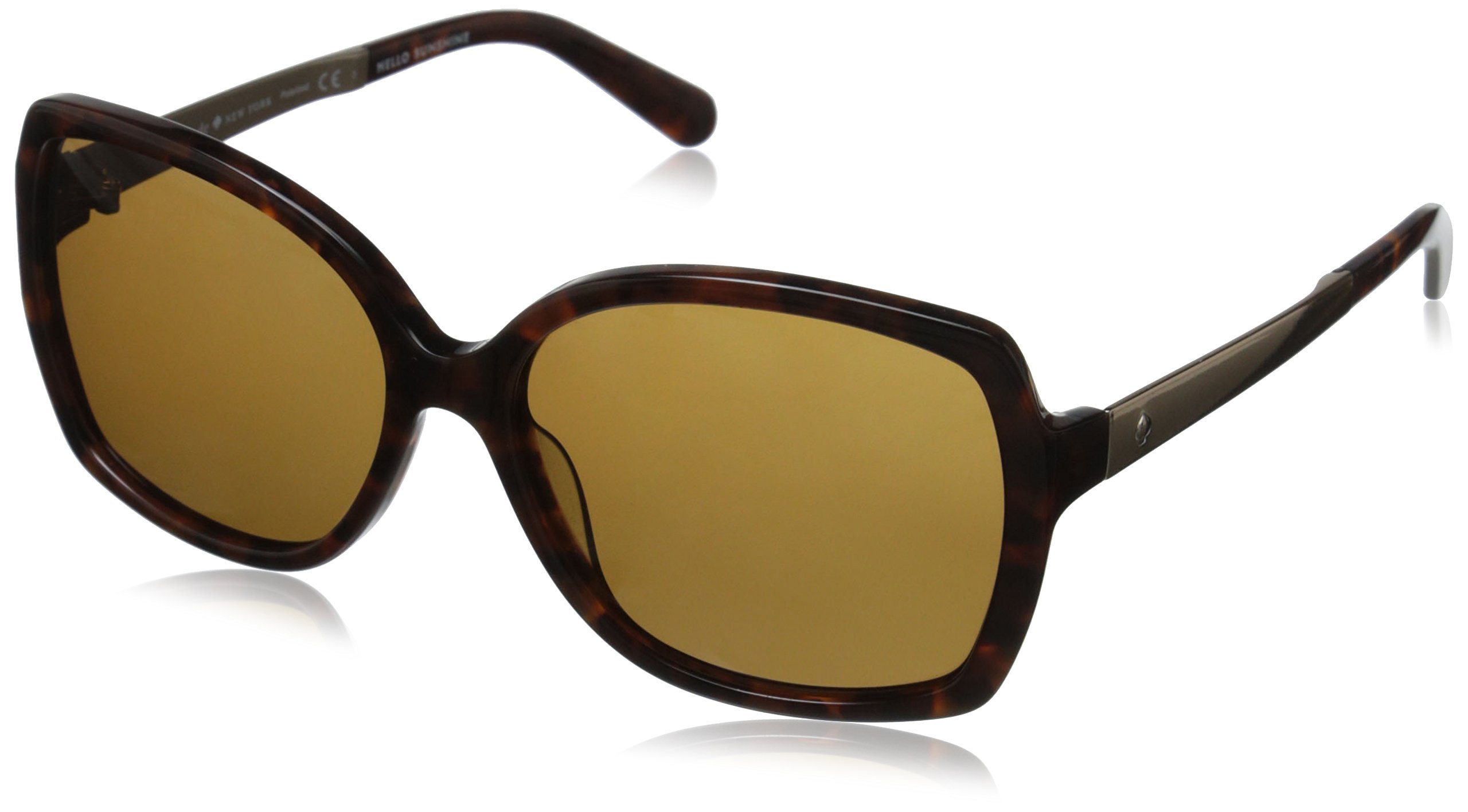Kate Spade Sunglasses (Safilo Group) Women's Darilynn Square Sunglasses, Havana & Brown Polarized, 58 mm