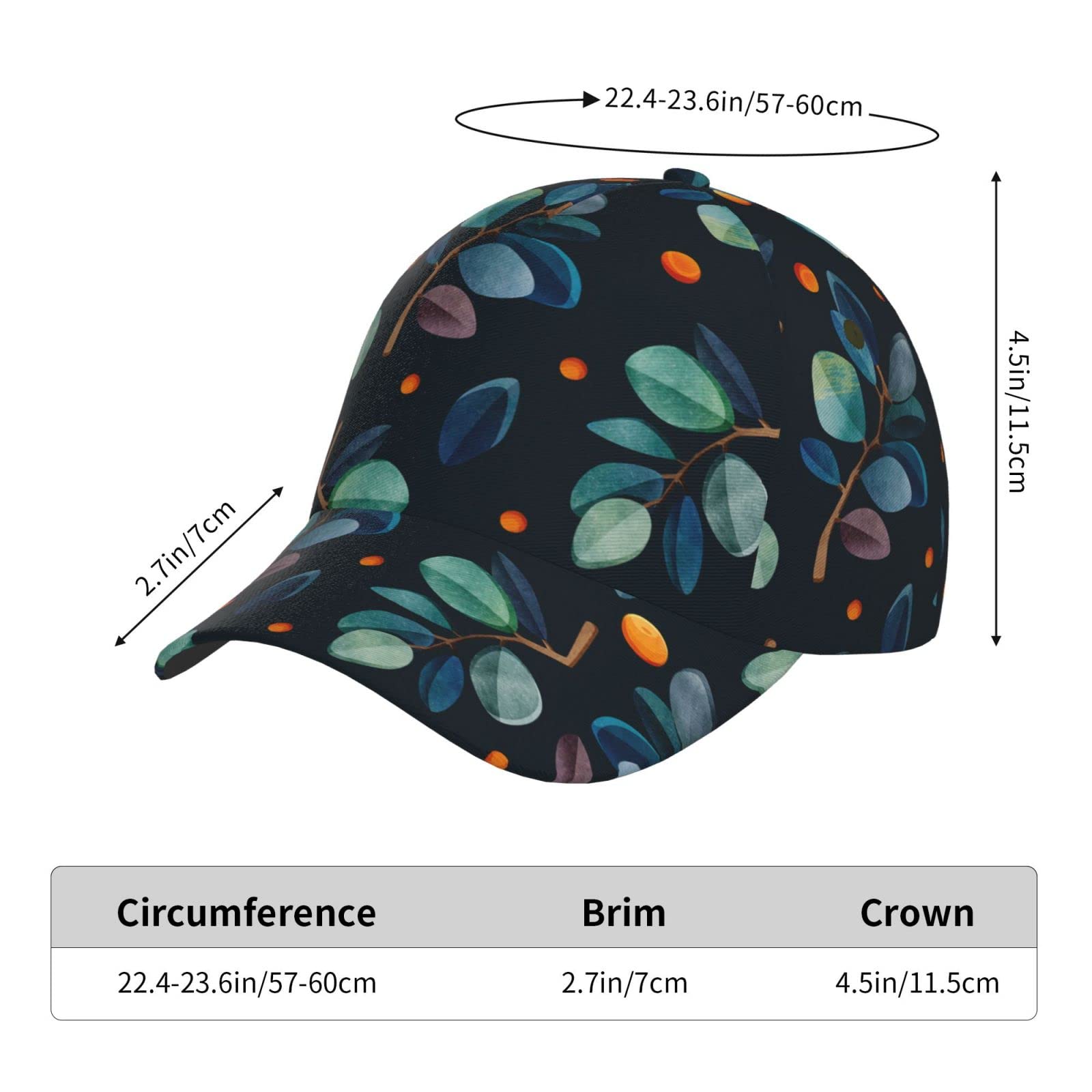 RFUVIWZ Green Leaves Baseball Cap for Men Adjustable Dad Hat for Summer Running Sports Hiking Beach Outdoor Golf Unisex