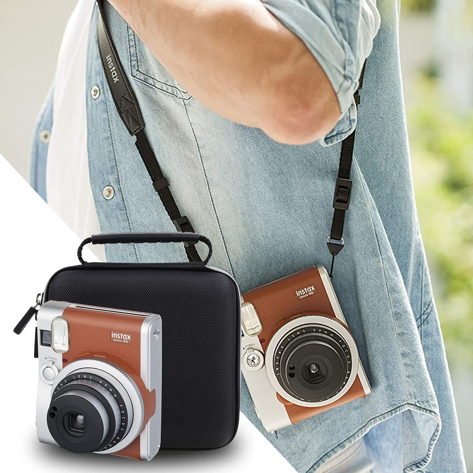 Mchoi Hard Portable Case Compatible with Fujifilm Instax Mini 90 Instant Film Camera & Accessories,Case Only