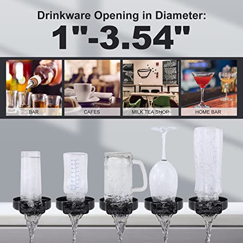 Stainless Steel Glass Rinser for Kitchen Sink, WOWOW Matte Black Cup Rinser for Sink, 360° Rotating Baby Bottle Washer High-Pressure Automatic Cup Cleaner Glass Washer for Kitchen Sink Gadgets
