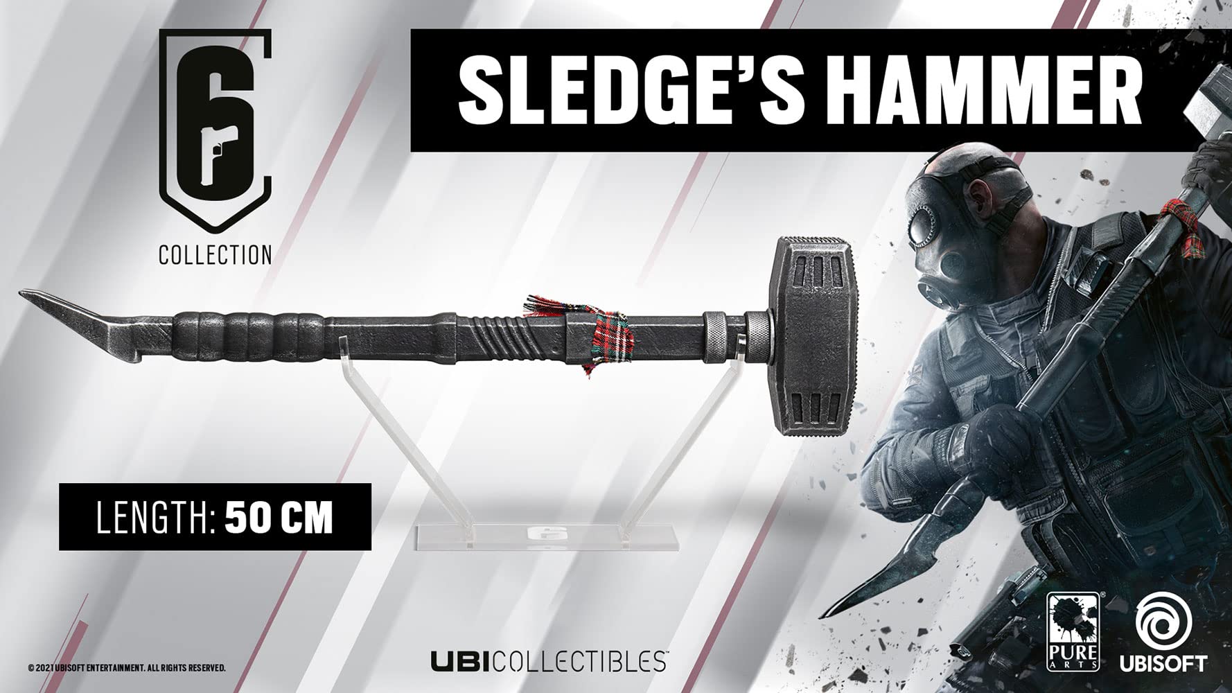 Rainbow 6 Sledge's Tactical Hammer 1/2 Scale Replica with in-Game Redeemable Code, Black