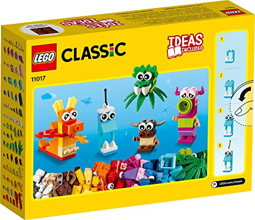 LEGO Classic Creative Monsters 11017 Building Toy Set, includes 5 Monster Toy Mini Build Ideas to Inspire Creative Play for Kids Ages 4 and Up, Fun Gift for Halloween