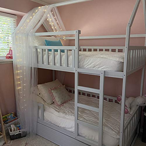Tulle CANOPY for the wooden Frame Montessori bed/floor bed baldachin/house bed curtain white milk pink grey