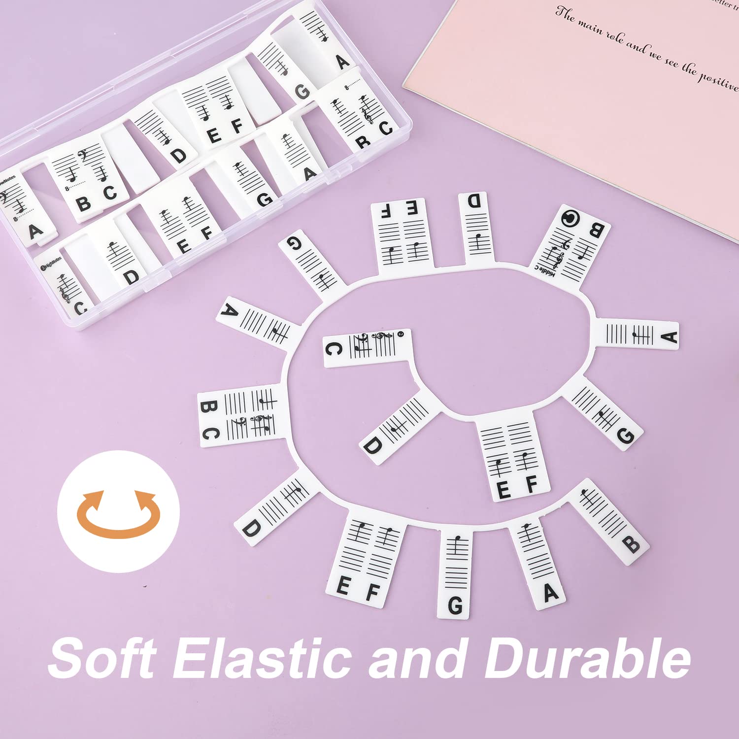 Piano Key Stickers, 88 Keys Full Size Piano Note Labels Removable Silicone Piano Keyboard Overlay for Kids Beginners(Classic Black)