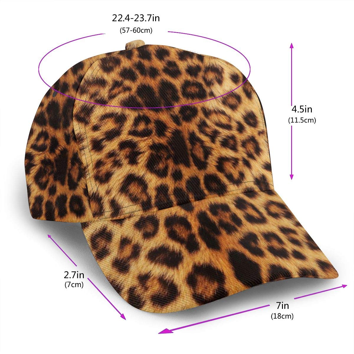 Leopard Skin Print Unisex Baseball Cap Low Profile Adjustable Dad Hat