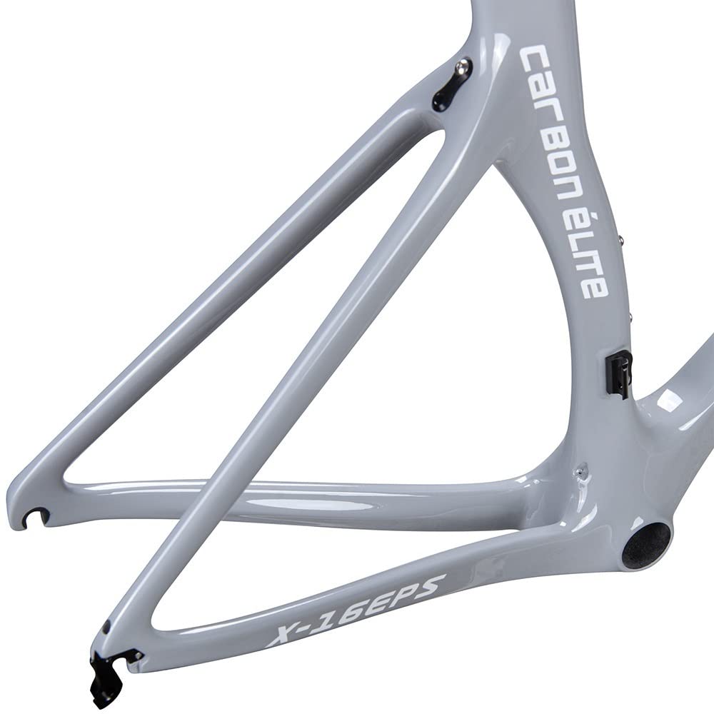 OKUOKA Bike Front Suspension Bike Frames Carbon Fiber Road Frame with Fork seat Tube EPS Processing Ultralight Bicycle Accessories 700C Wheel Diameter Multiple (Size : 46cm)