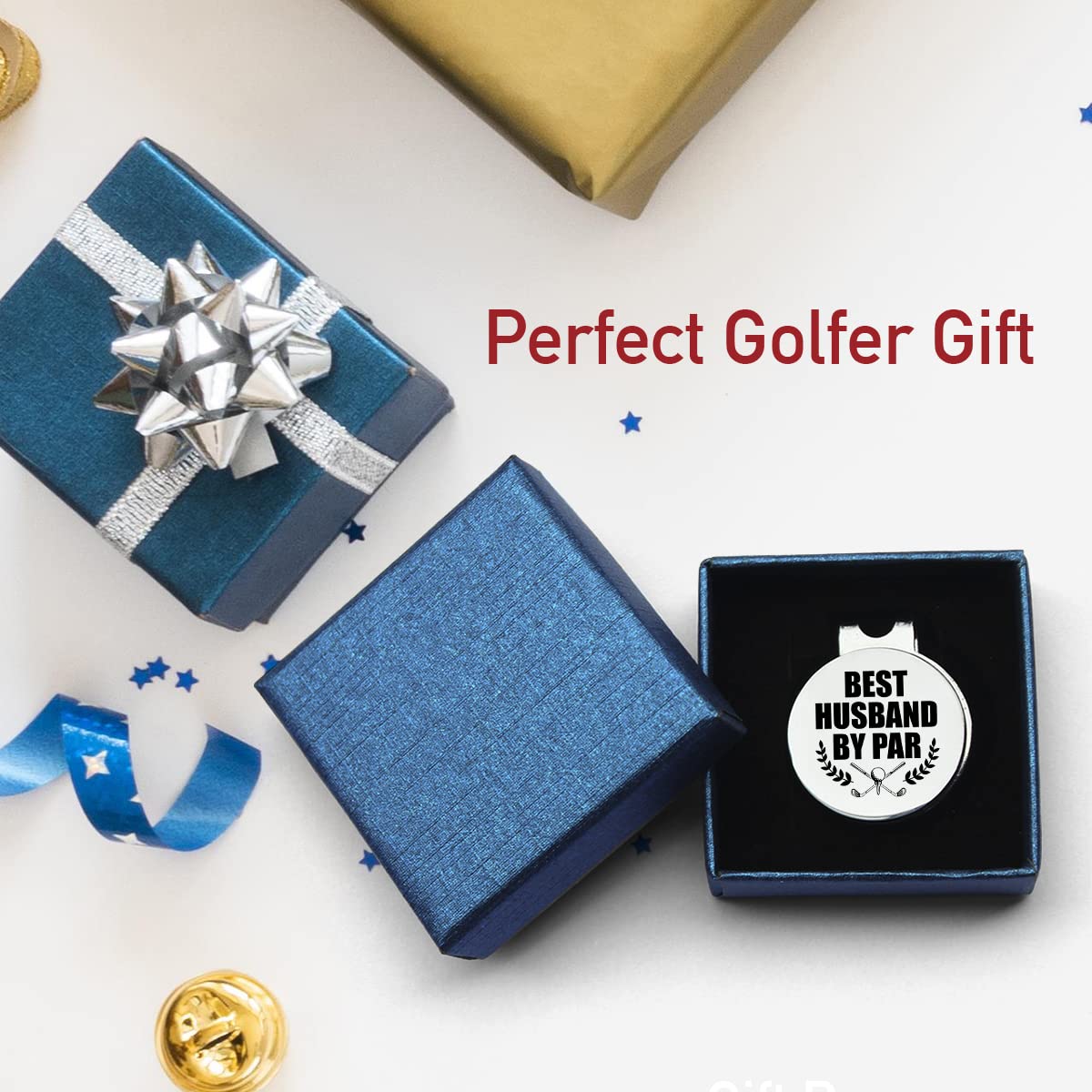 NGAEAK Funny Best Husband by Par Golf Ball Marker with a Magnetic Hat Clip Husband Gift for Golf Lovers Golfer