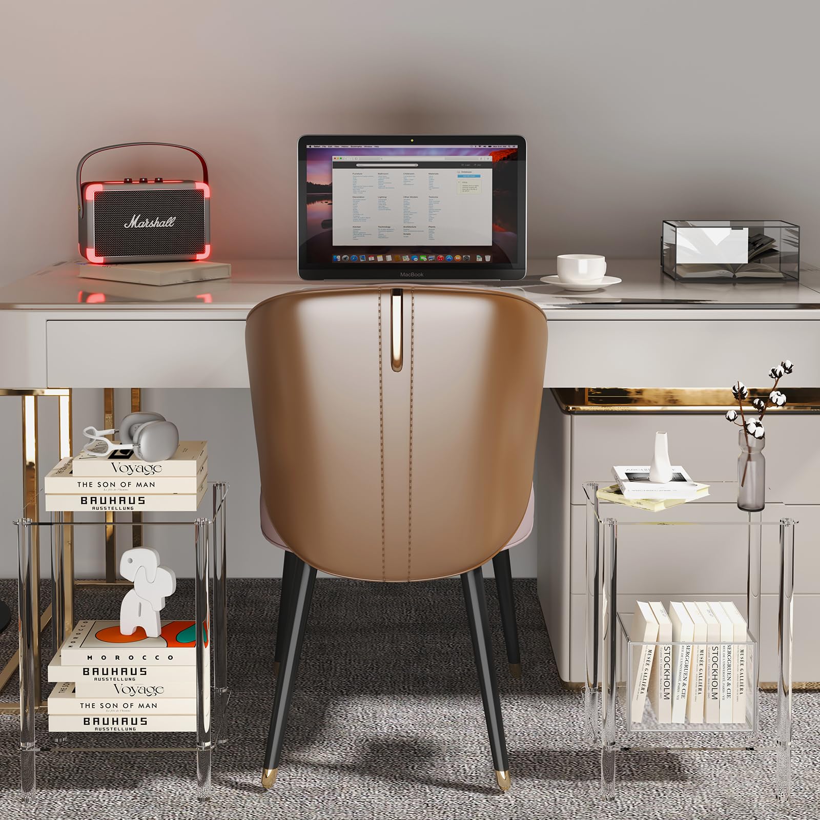 KMANDLU Premium Clear Acrylic Side Table Set - 2-Tier End Table, Nightstand, Coffee Table - Ideal for Small Spaces - Modern Acrylic Furniture