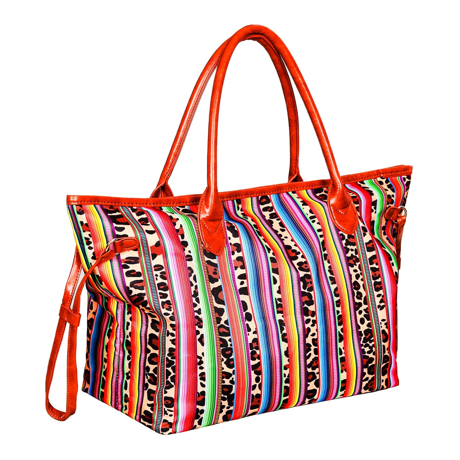 Large Canvas Tote Bag Leopard Consuela Bag WesternTote Bags with Faux Leather Handle Mexican Stuff Gifts for Women Mom