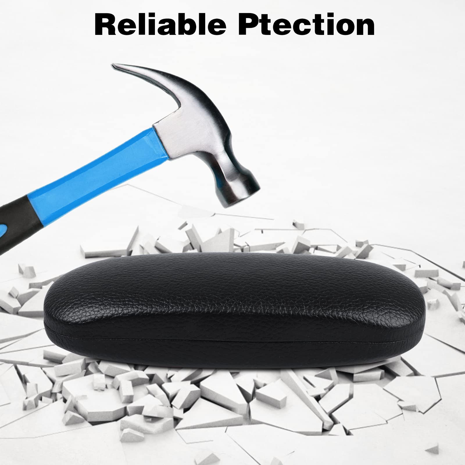 KRORAS Hard Glasses Case For Men & Women, Unisex Hard Shell Eyeglasses Protector Cases BLACK