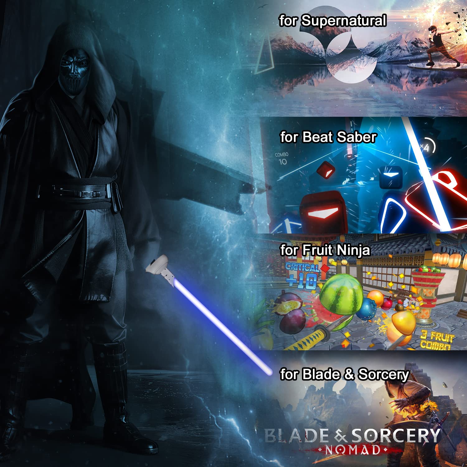 Relohas RGB Lightsaber for Beat Saber and Accessories for Oculus Quest 2