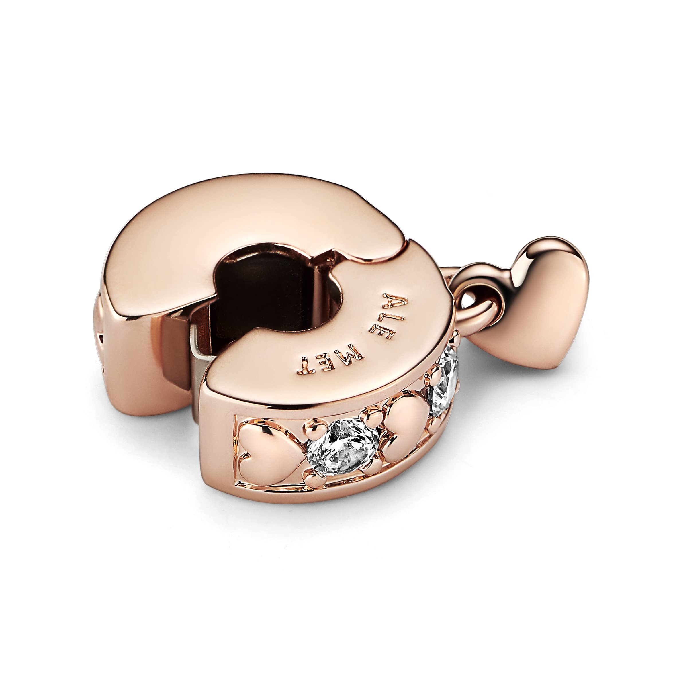 Pandora Infinite Hearts Sparkling Dangling Clip Charm Rose/Silver One Size