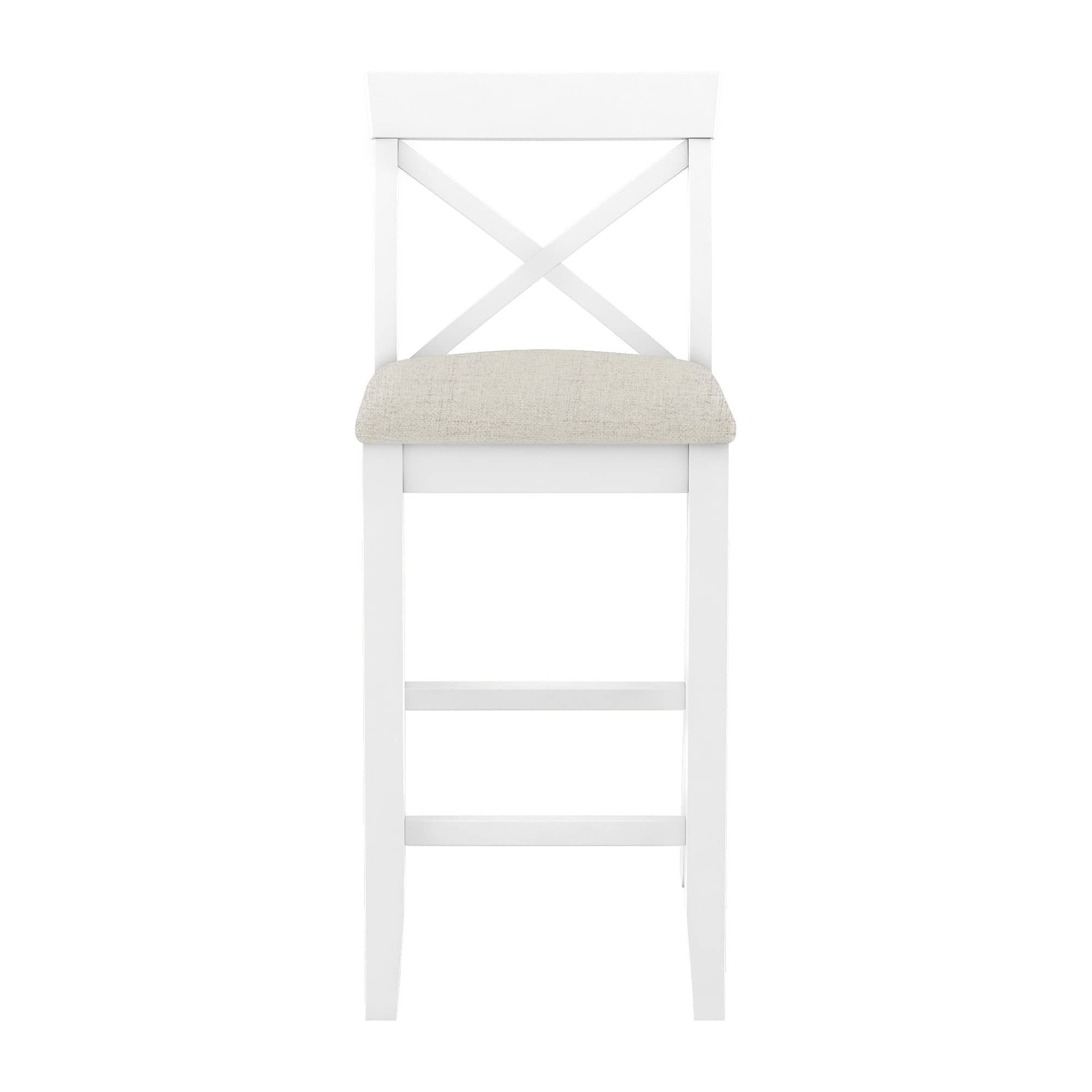 Lepfun Table, Farmhouse 48” Rectangular Wood Bar Height Dining Set, Kitchen Breakfast Nook with 2 Chairs for Small Places, Cherry+White