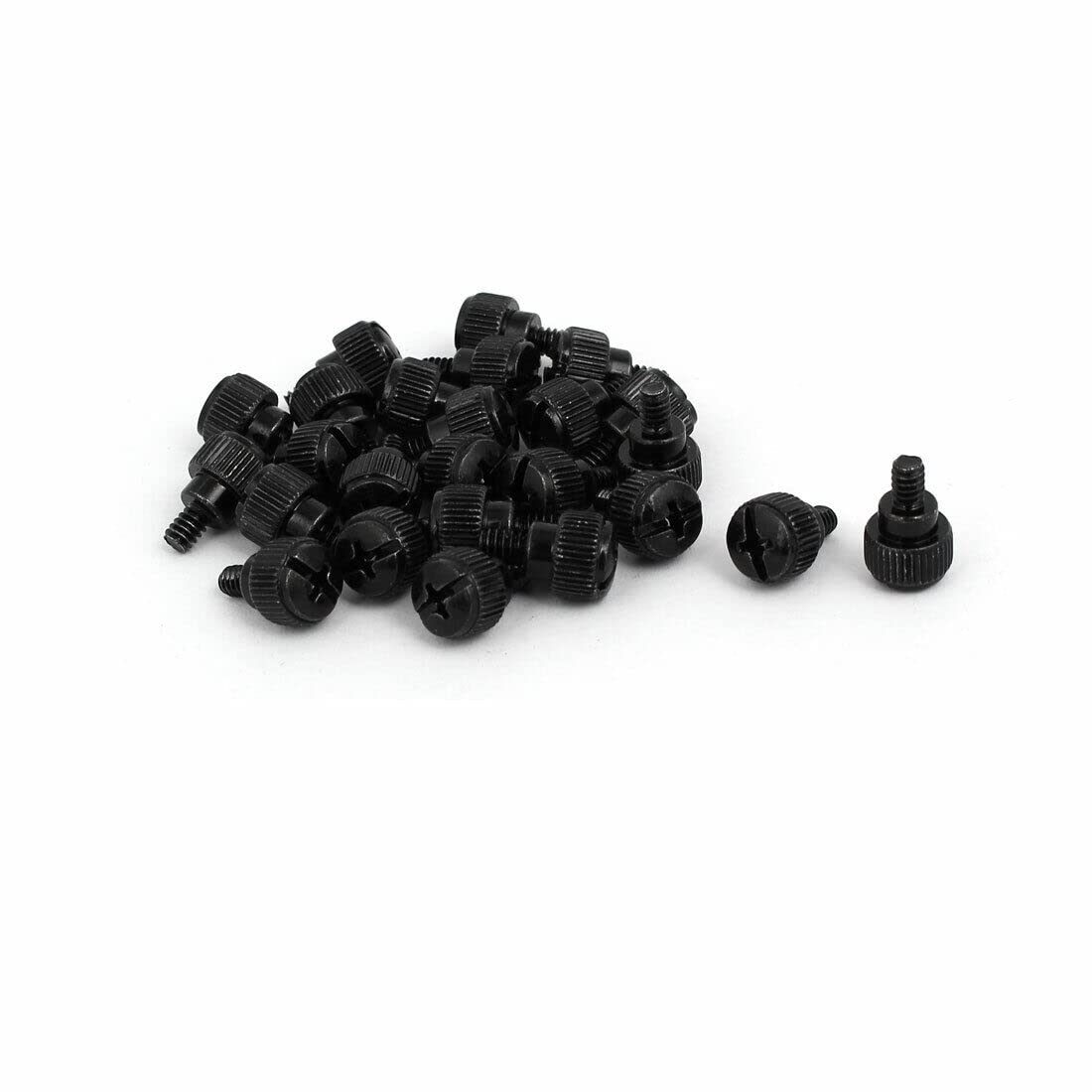 Tool parts M3.5x5mm Male Thread Metal Computer Desktop PC Case Thumb Screws Black 25pcs