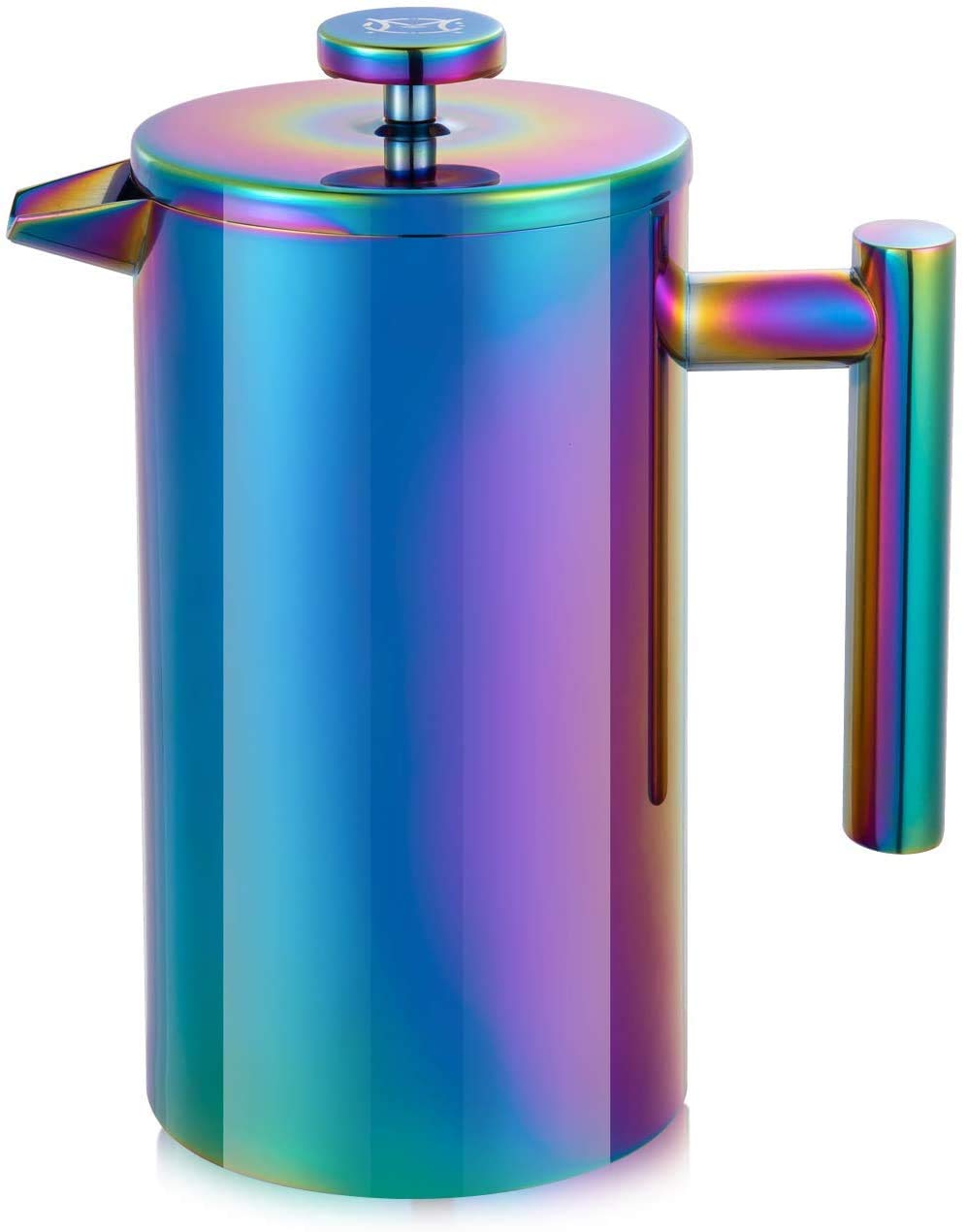 MAGICAFร French Press Coffee Maker โ Stainless Steel Coffee Maker Double Walled French Press Rainbow 34oz/1L