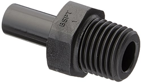 John Guest PM050802E Stem Adapter, 8 mm x 1/4" BSPT (Pack of 10)