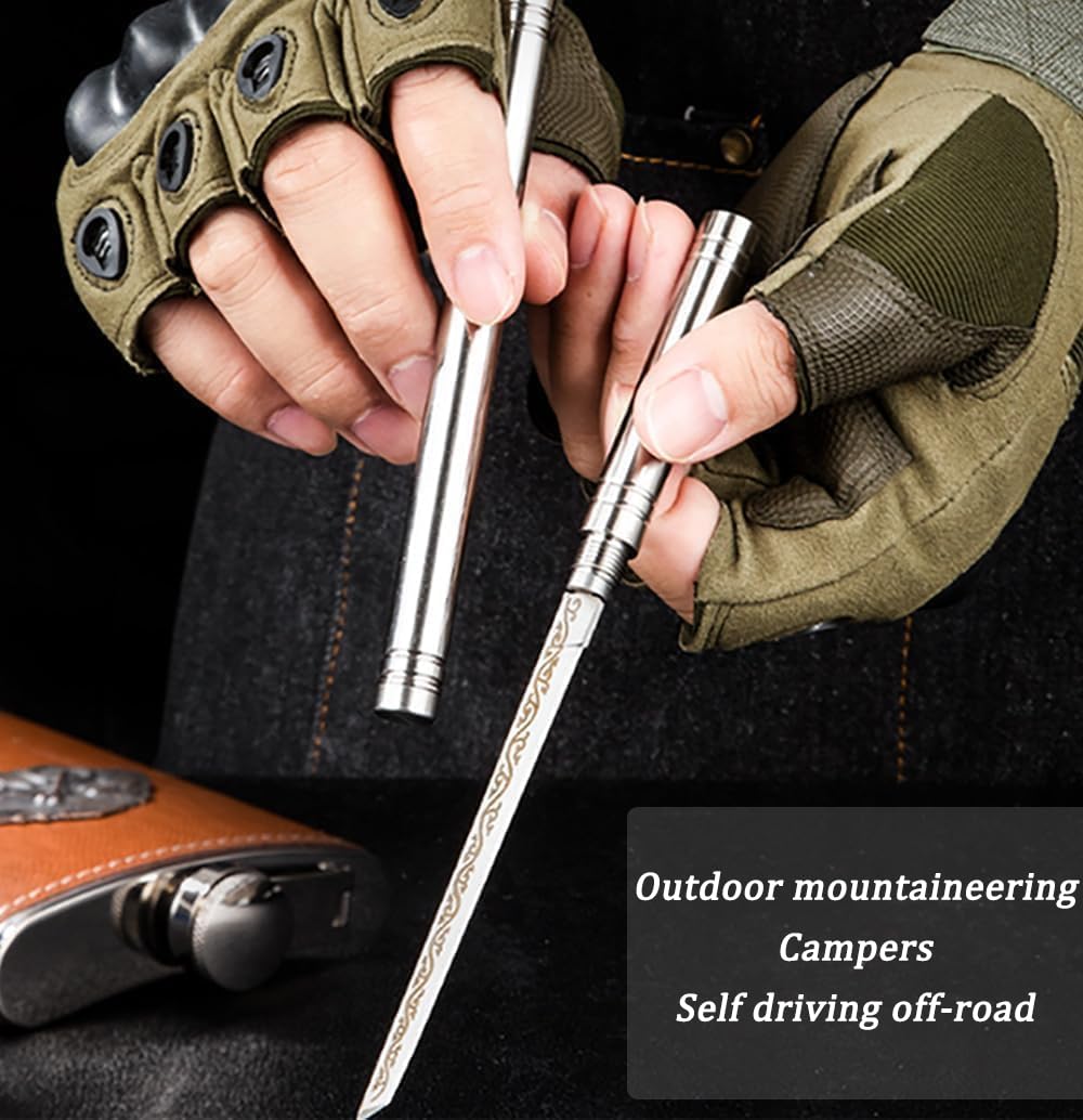 yetary Multipurpose Outdoor Portable Fruit Knife with Sheath, Portable Fruit Knife, All Steel Stick-Shaped Fruit Knife, Cuchillo Multiusos Para Fruta Portátil Para Exteriores Con Funda