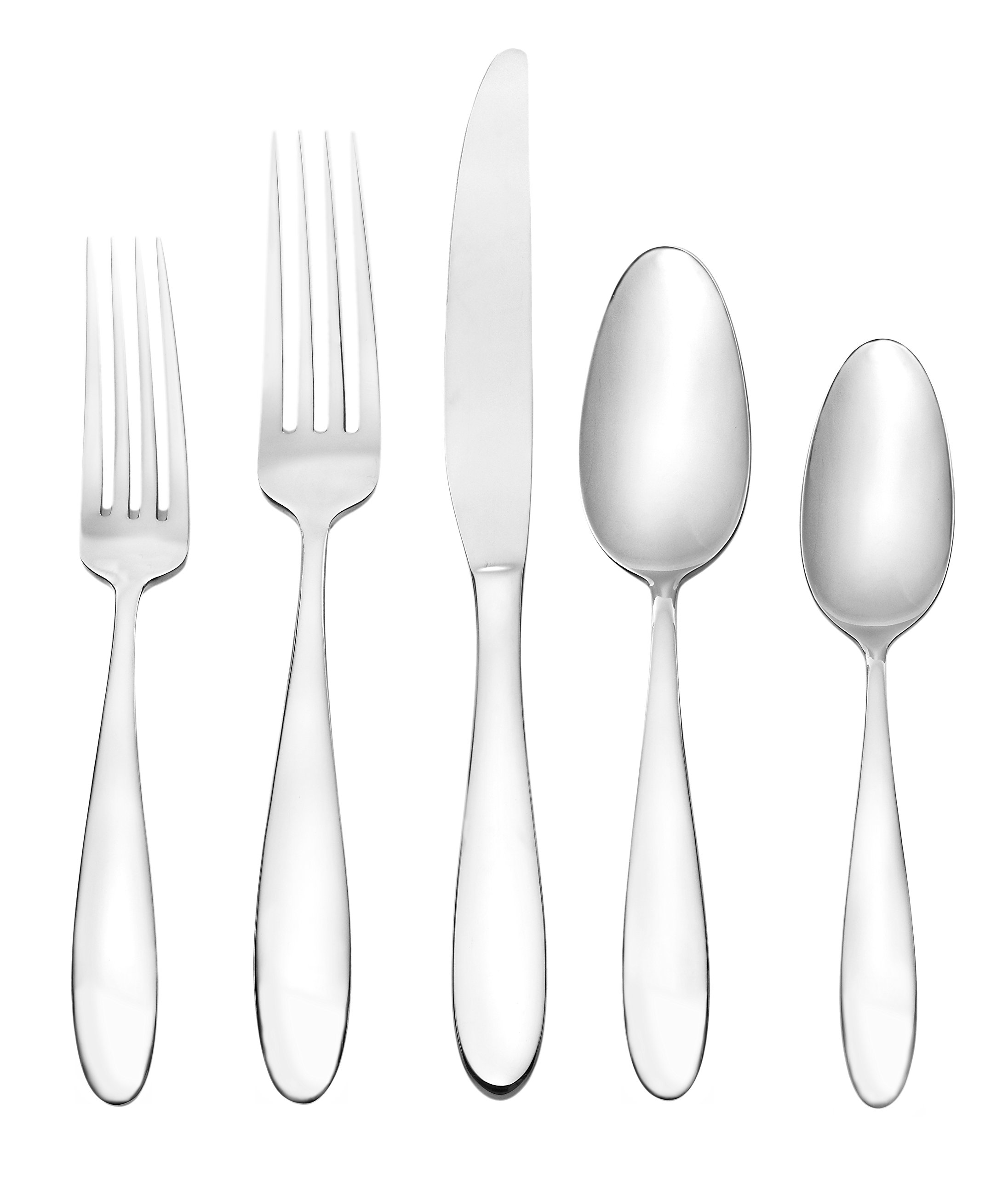Oneida Landon 45 Piece Everyday Flatware Set, Service for 8, 18/0 Stainless Steel, Silverware Set, Dishwasher Safe