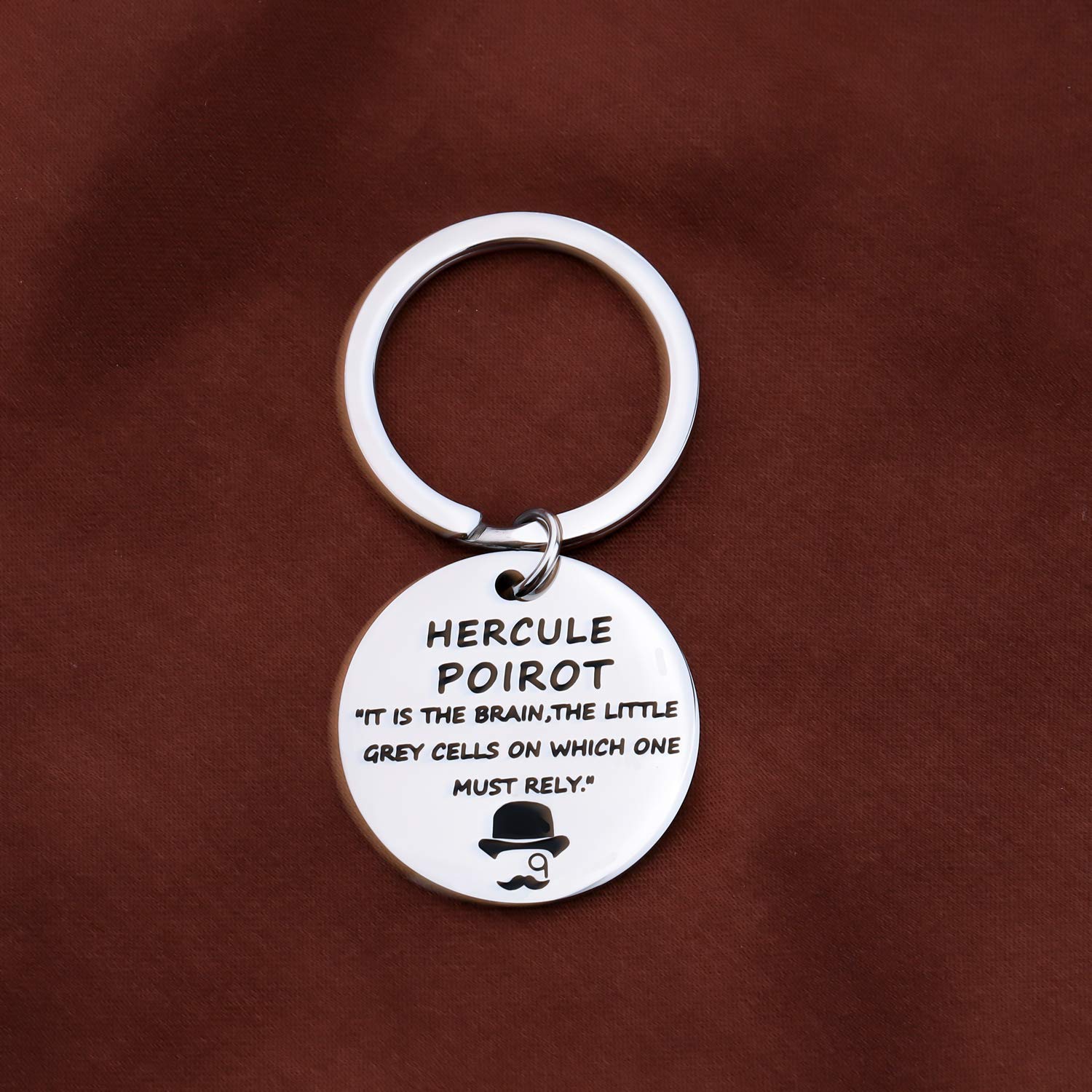 KUIYAI Hercule Keychain It Is The Brain The Little Grey Cells On Which One Must Rely (KS-Little Grey Cells)