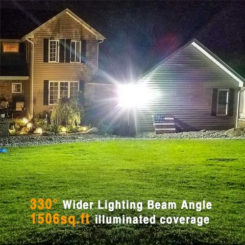 STASUN LED Flood Light Outdoor, 150W 13500lm Outdoor Lighting with 330° Lighting Angle, 5000K, 3 Adjustable Heads, IP66 Waterproof LED Exterior Security Area Lights for Yard, Stadium, Parking Lot